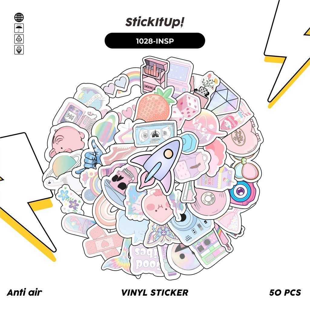 HP 100 Pcs Sticker Pack INS Style Pastel Cute Aesthetic Vinyl ...