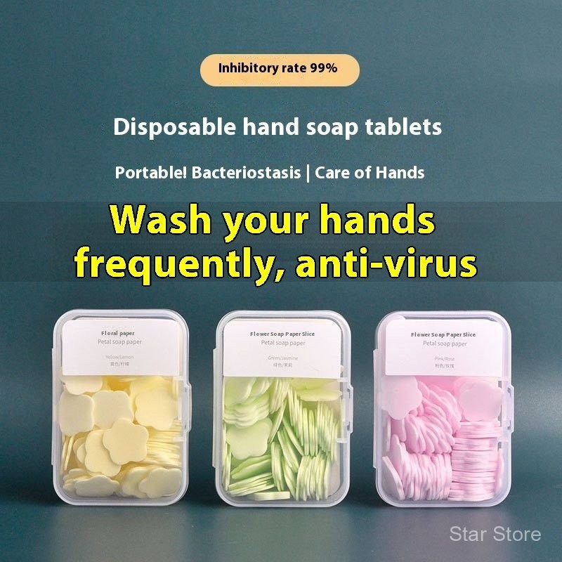 Hand Washing Petal Antibacterial Soap Sheets Disposable Soap Sheets ...
