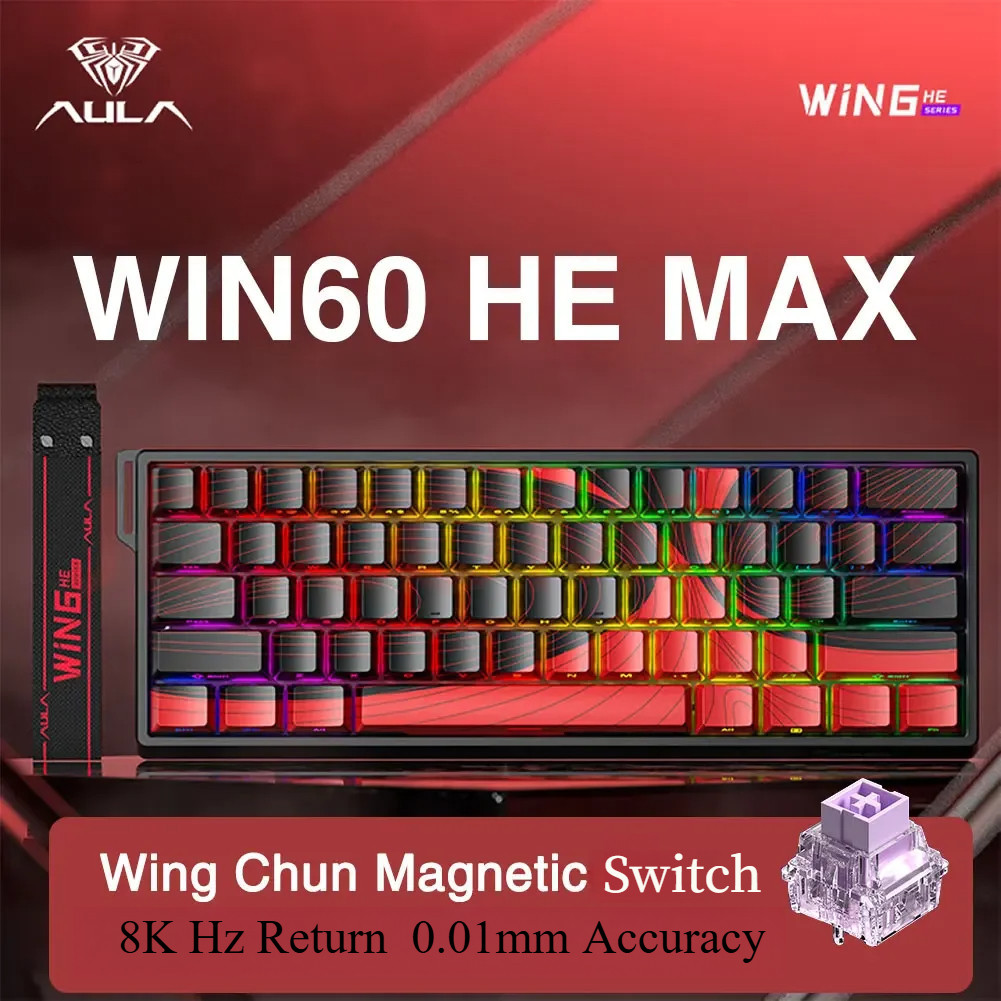 AULA WIN60 Magnetic Switch Keyboard 8k Wired Hot Swap Custom Keyboard ...