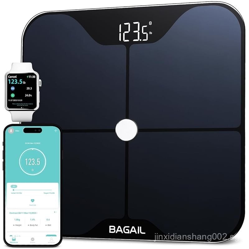 BAGAIL BASICS Smart Scale for Body Weight, Digital Bathroom Scale with ...