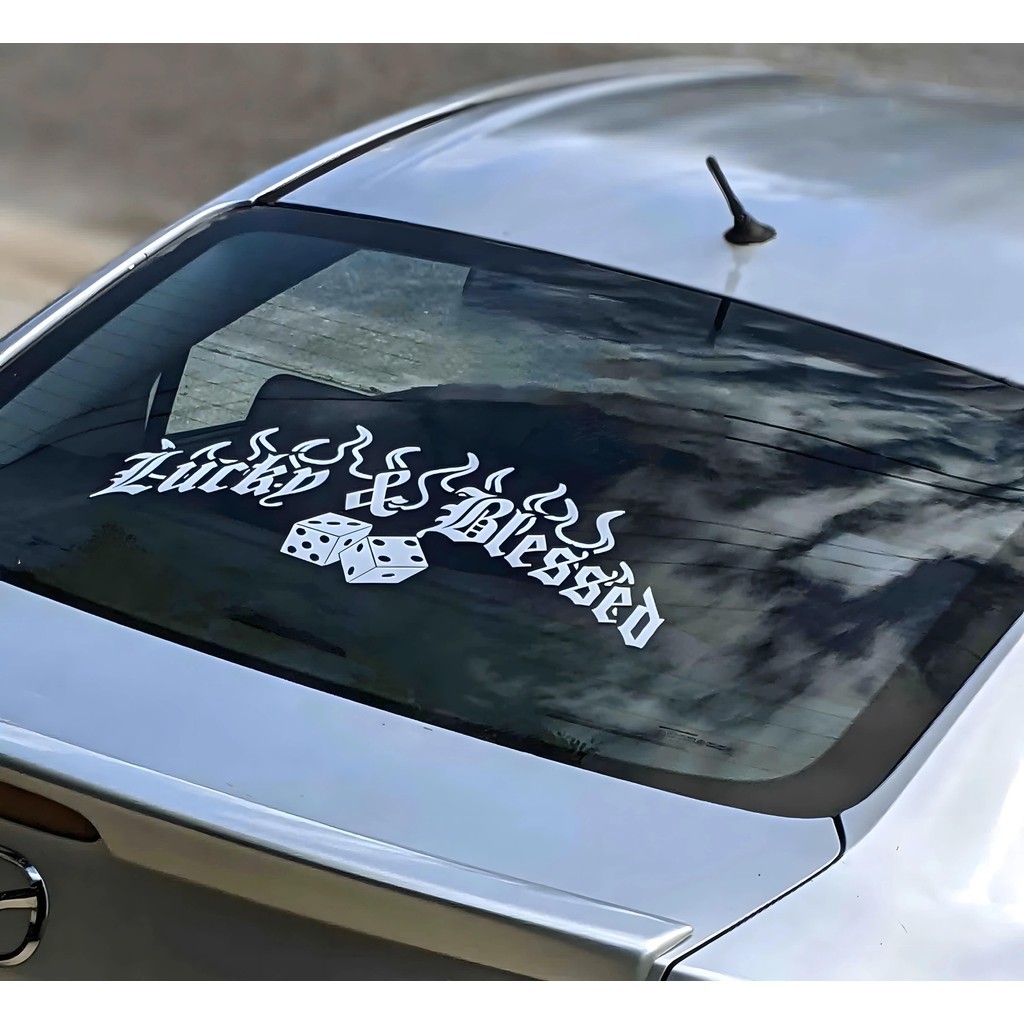 Lucky & Blessed Car Sticker for Windshield Rear Window Car Sticker ...