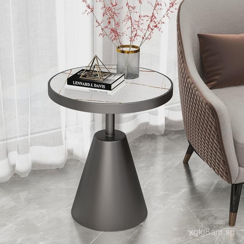 Nordic Light Luxury Side Table Round Marble Sofa Side Corner Table Balcony Hotel Small Round ...