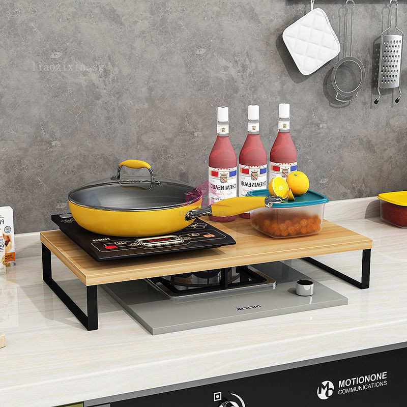Kitchen Shelf Storage Rack Stove Cover Board Cabinet Inner Layer Rack ...