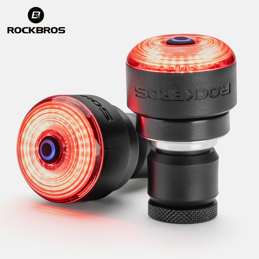 ROCKBROS Bicycle Handle Plug Light Taillight Team Cycling Synchronized ...