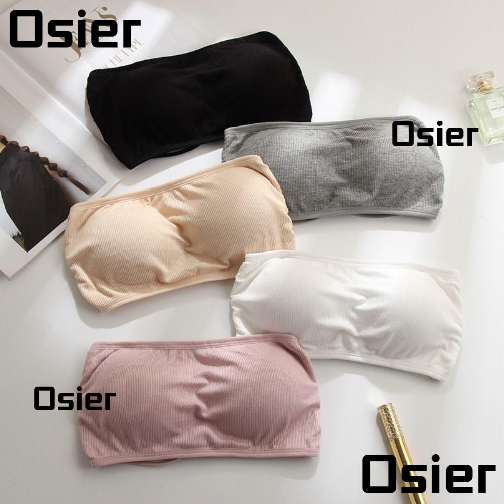 OSIER1 Strapless Bra, Cotton Sexy Tube Top, Invisible Chest Female ...