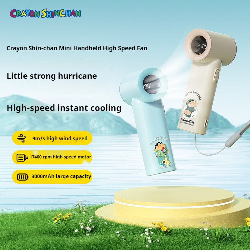 2025 New Style Crayon Shin-chan Fan Handheld High-Speed Turbo Fan ...
