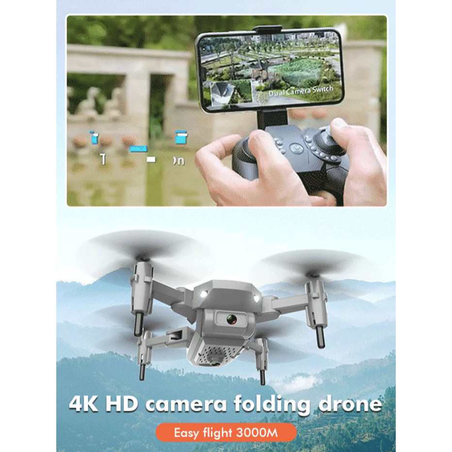 Drone 4K HD Dual Camera Drone Positioning 1080P WiFi FPV Height Keep ...