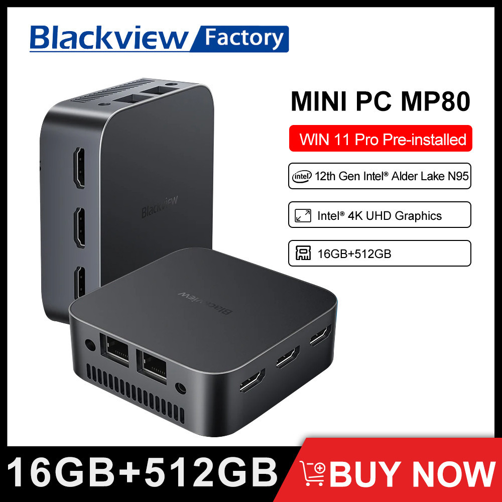 Blackview MP80 Mini PC 4K HDMI Windows 11 Pro 12th Gen Intel Alder Lake ...