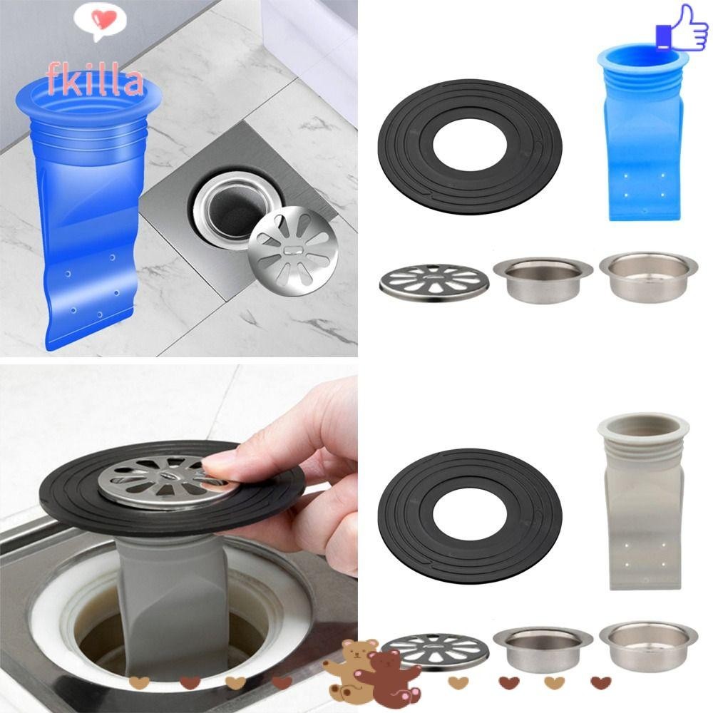 FKILLA Shower Floor Drain Core, With Grid Grate Cover Backflow ...