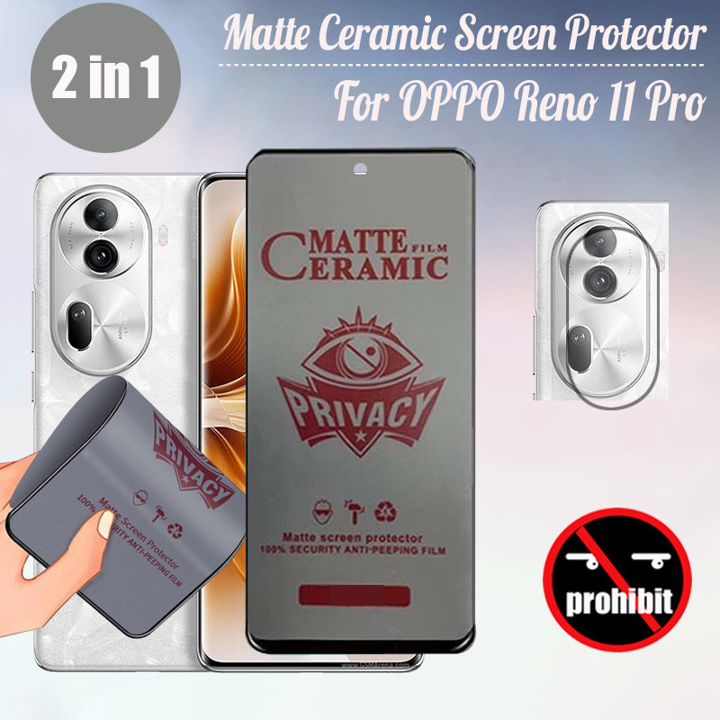 2 in 1 Anti-peeping Screen Protector For OPPO Reno 11 10 Pro 4G 5G Soft ...
