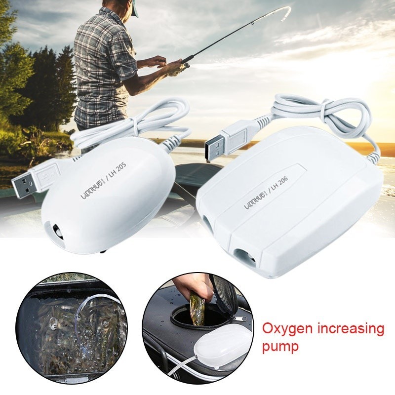 Fish Tank Aquarium Air Pump Filter Ultra Silent USB Powered Oxygen Air Bubbles Pump Outdoor ...