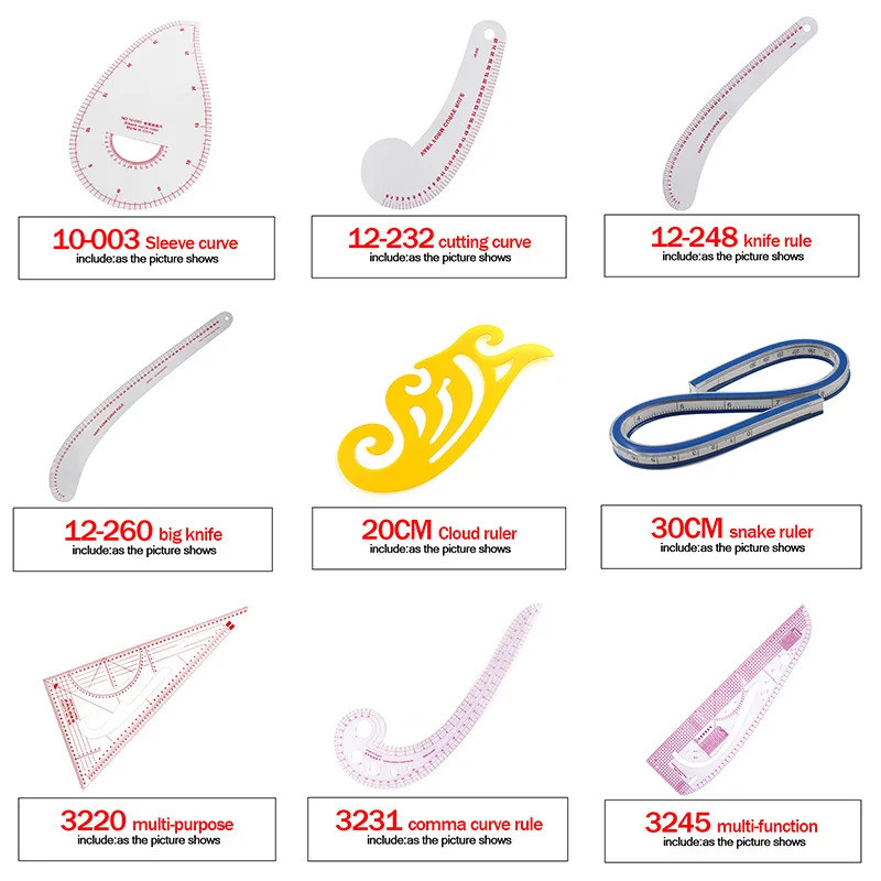 French Curve Sewing Set Sewing Ruler Multi-functional Sewing Tools ...