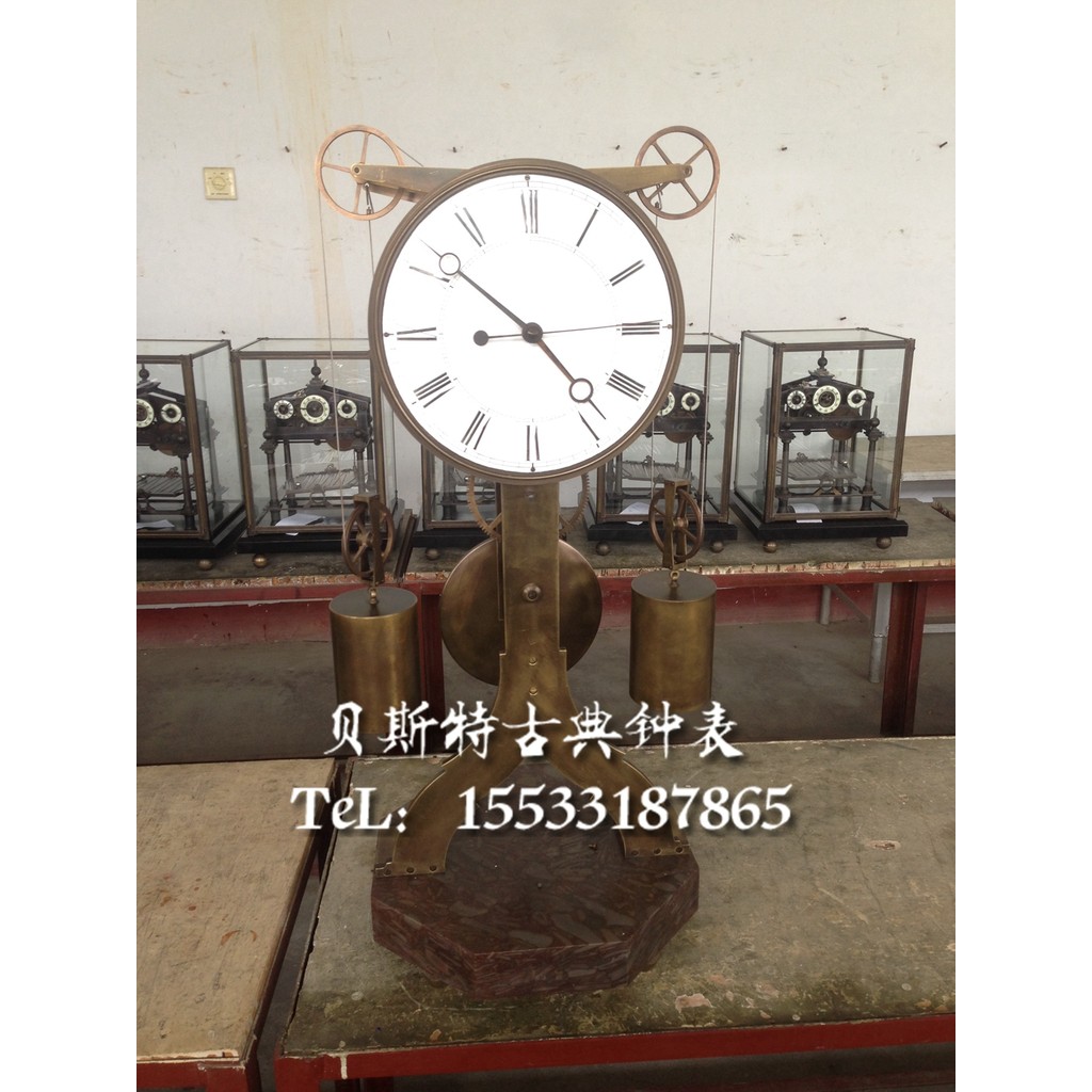 Clock Antique Mechanical Pure Copper Jumping Tower Clock American Style ...