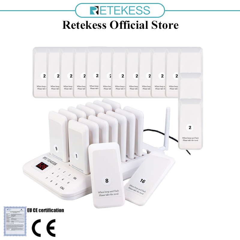 【In Stock】Retekess TD157 Restaurant Pager Calling System With 16 Pager ...