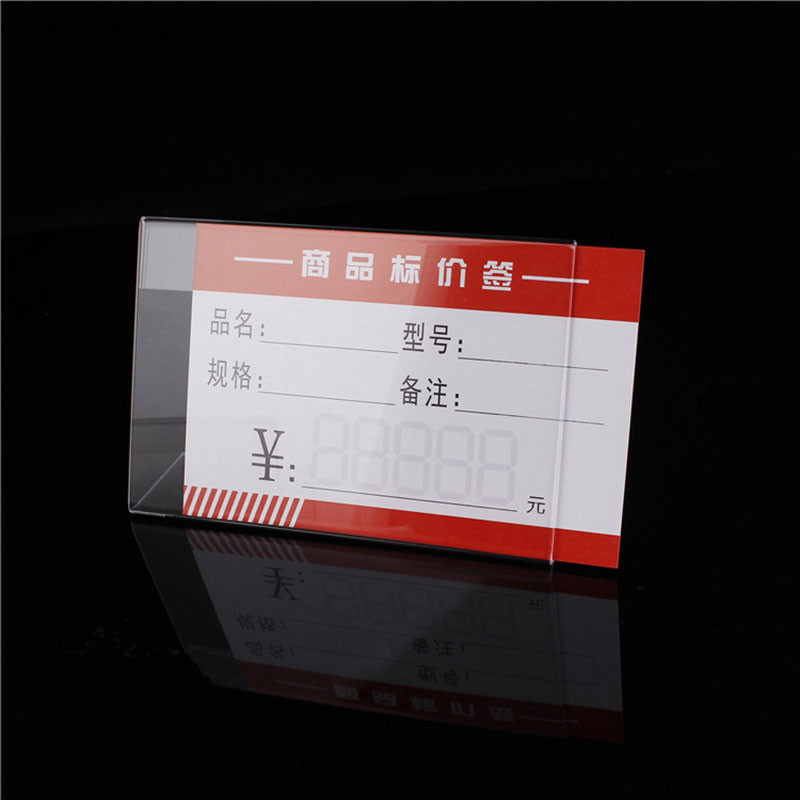 [Becourange] 10pcs Acrylic Display Stand Desk Sign Label Frame Display ...