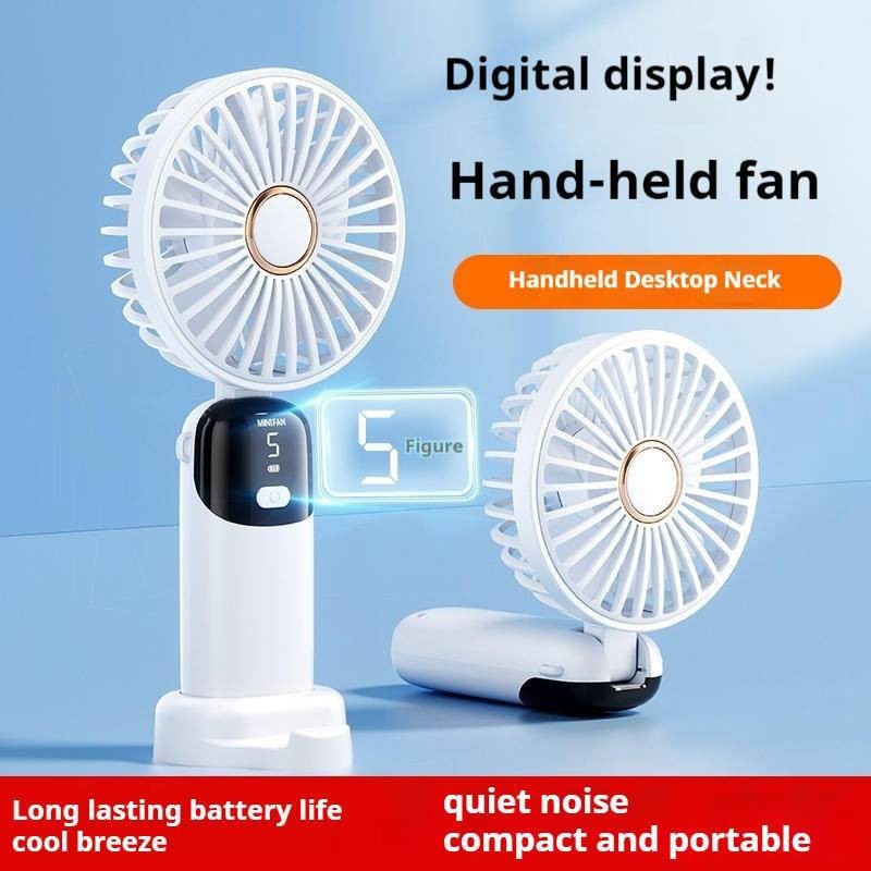1pc Handheld Fan Mini Portable Folding Small Fan Digital Display usb ...