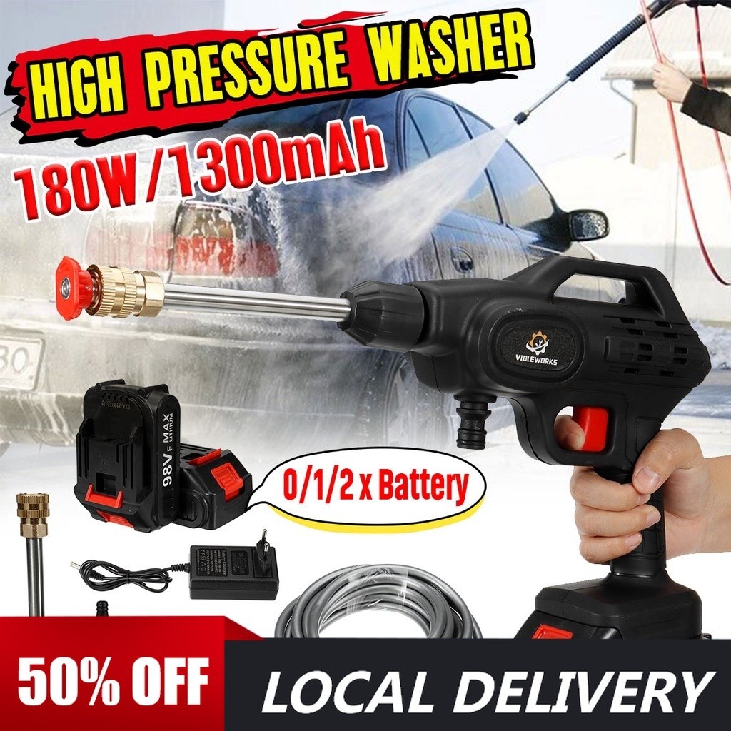 98VF Cordless Water Jet High Pressure Car Wash Guns Electric Car Washer ...