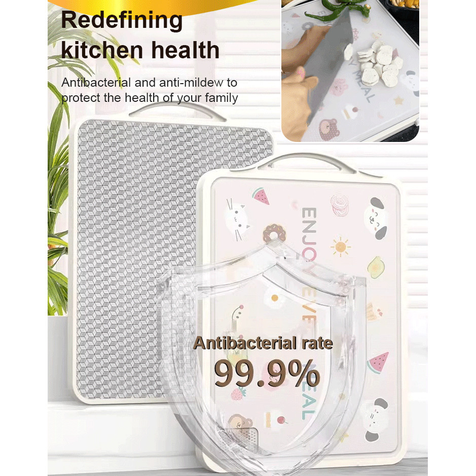 Antimicrobial double-sided stand-up quick defrosting chopping board ...