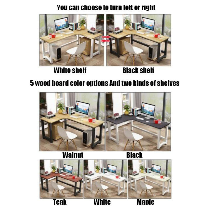KO Office Desk Computer Desk L-shaped Desk Space Saving Corner Table ...