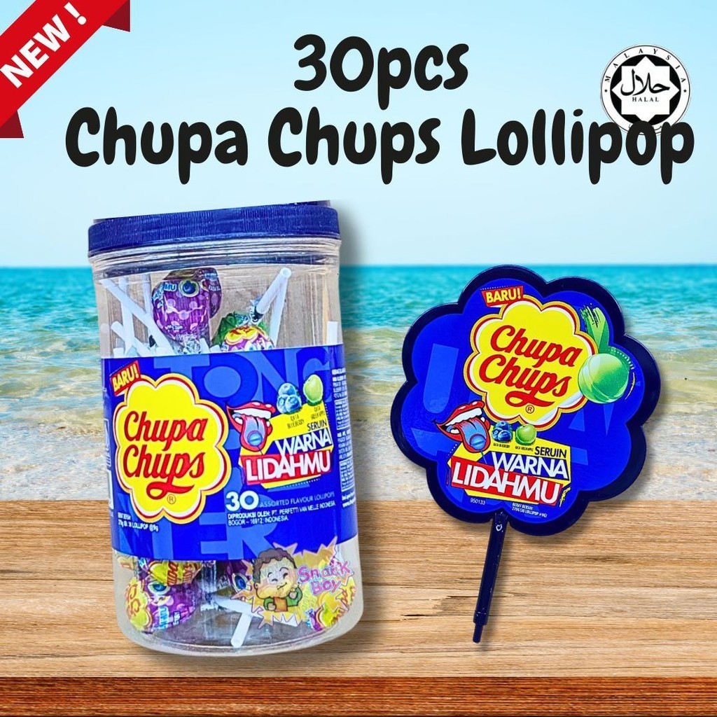 30pcs Chupa Chups Lollipop (30pcs X 9g) Chupa Chups Jar Various Flavors ...
