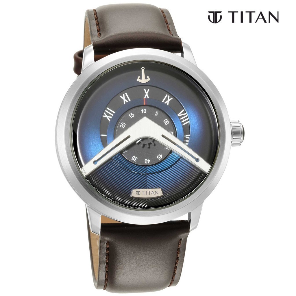 Titan Maritime Blue Dial Analog Leather Strap Watch for Men | Shopee ...