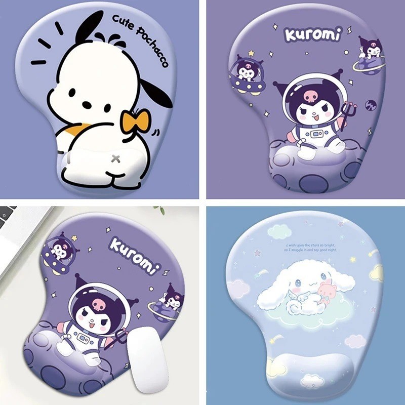 Sanrio Wrist Mouse Pad Cinnamoroll Kuromi Pachacco Cartoon Super Soft ...