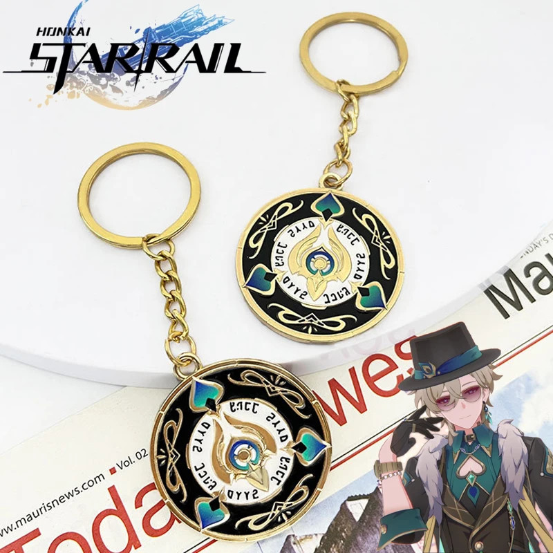 Game Honkai Star Rail Aventurine Cosplay Keychain Unisex Bushi Coin ...
