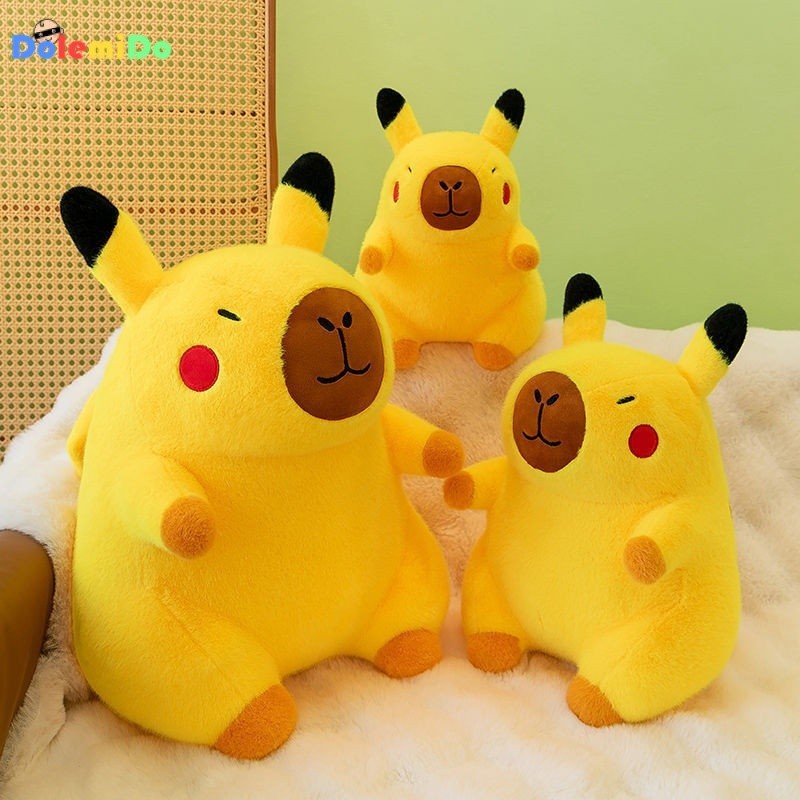 Genuine Pikachu Capybara Funny Transformed Capybara Doll Capiba Pikachu ...