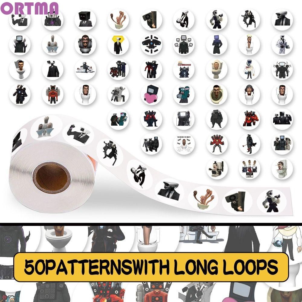 ORTMA Skibidi Toilet Stickers, Paper Tape Toilet Man Cameraman Stickers ...