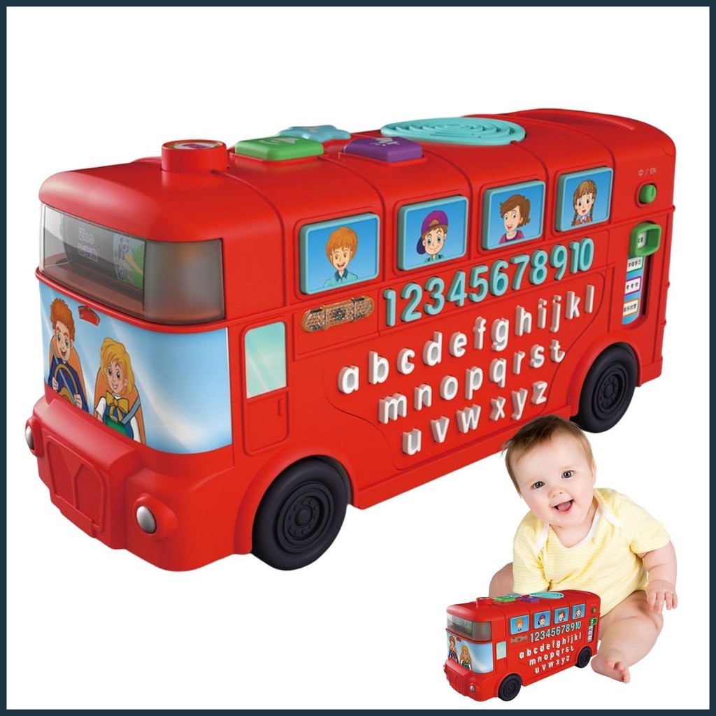 School Bus Toy with Sound and Light Alphabet Number School Bus ...