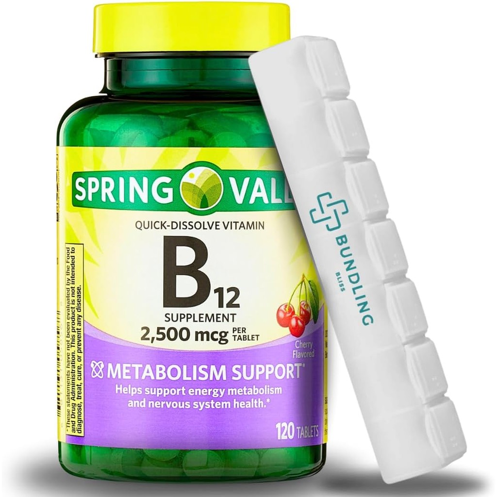 Spring Valley Vitamin B12 2500 MCG, Quick-Dissolve Cherry Flavor ...