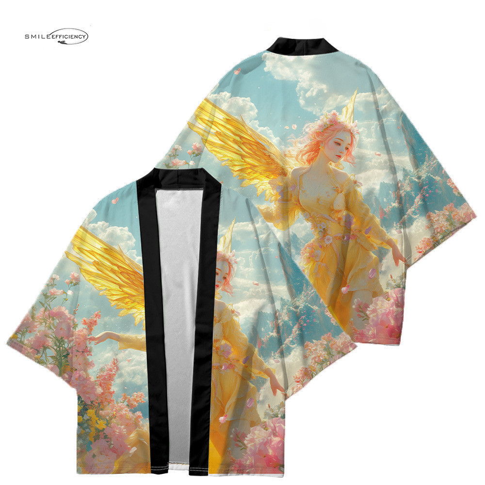 New Product Children Haori Kimono Natural Landscape Pattern Kimono ...