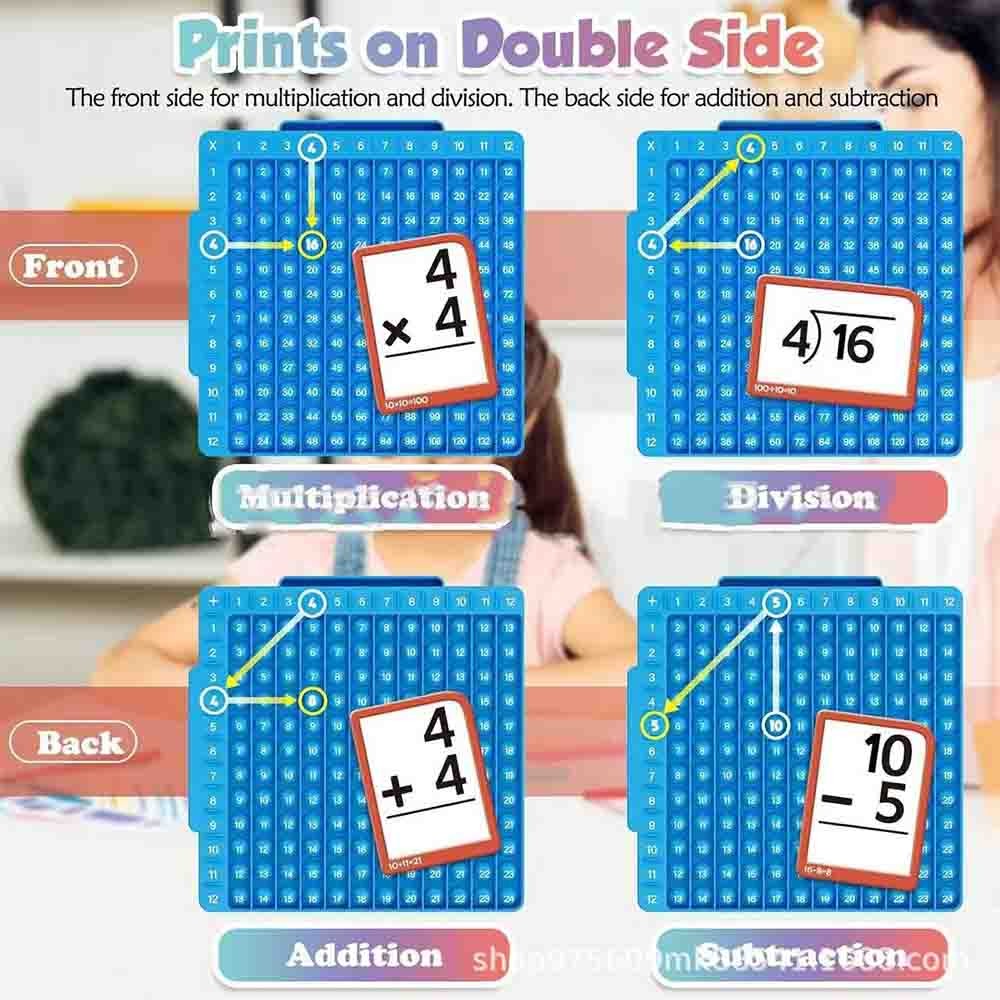 Pop Fidget Chart Multiplication Flash Cards Set Math Game Flash Cards ...