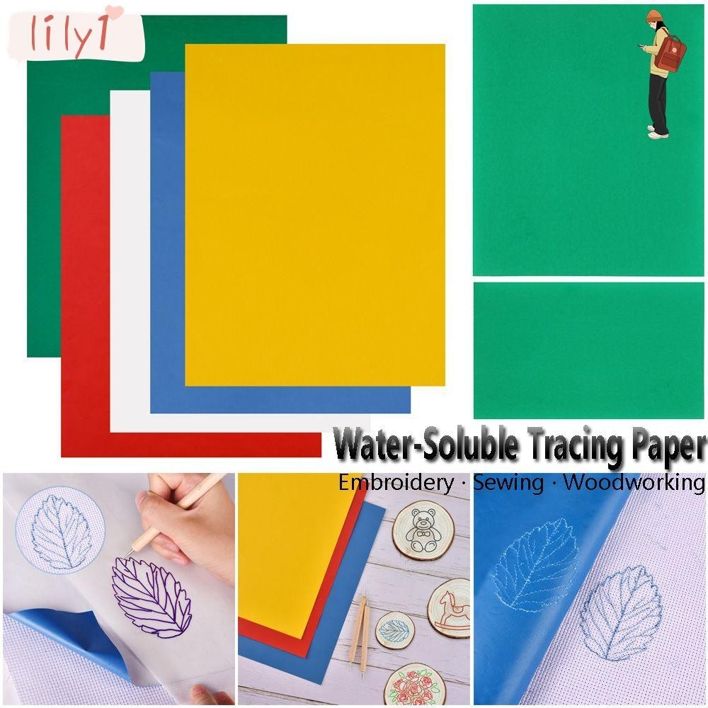 LILY 10PCS DIY Carbon Paper Handmade Water-Soluble Embroidery Tracing ...