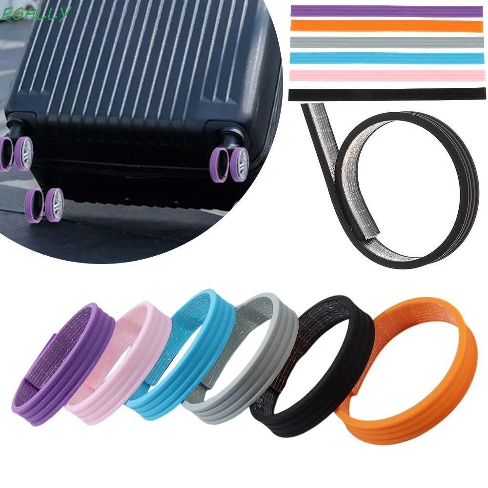 EGALLY Travel Luggage Caster Shoes, Reduce Noise Castor Sleeve Silicone ...