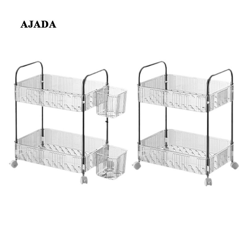 [ Rolling Storage Organizer 2 Tier Cart with Casters Shelf with Wheel ...