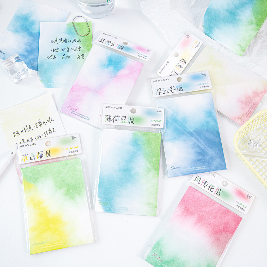 80 Sheets/pack Rainbow Color Stationery Paper Watercolor Styles Writing ...
