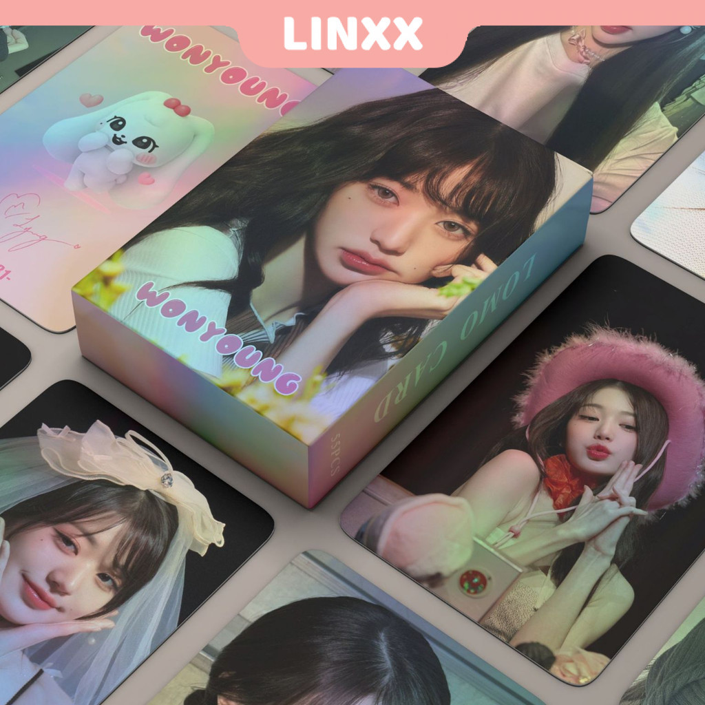 LINXX 55 Pcs IVE Won Young Holographic Laser Card Kpop Photocards ...
