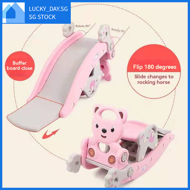 Children Multi Use Slide Rocking Bear Toy 2 In 1 Large Thick 1-6 Years ...