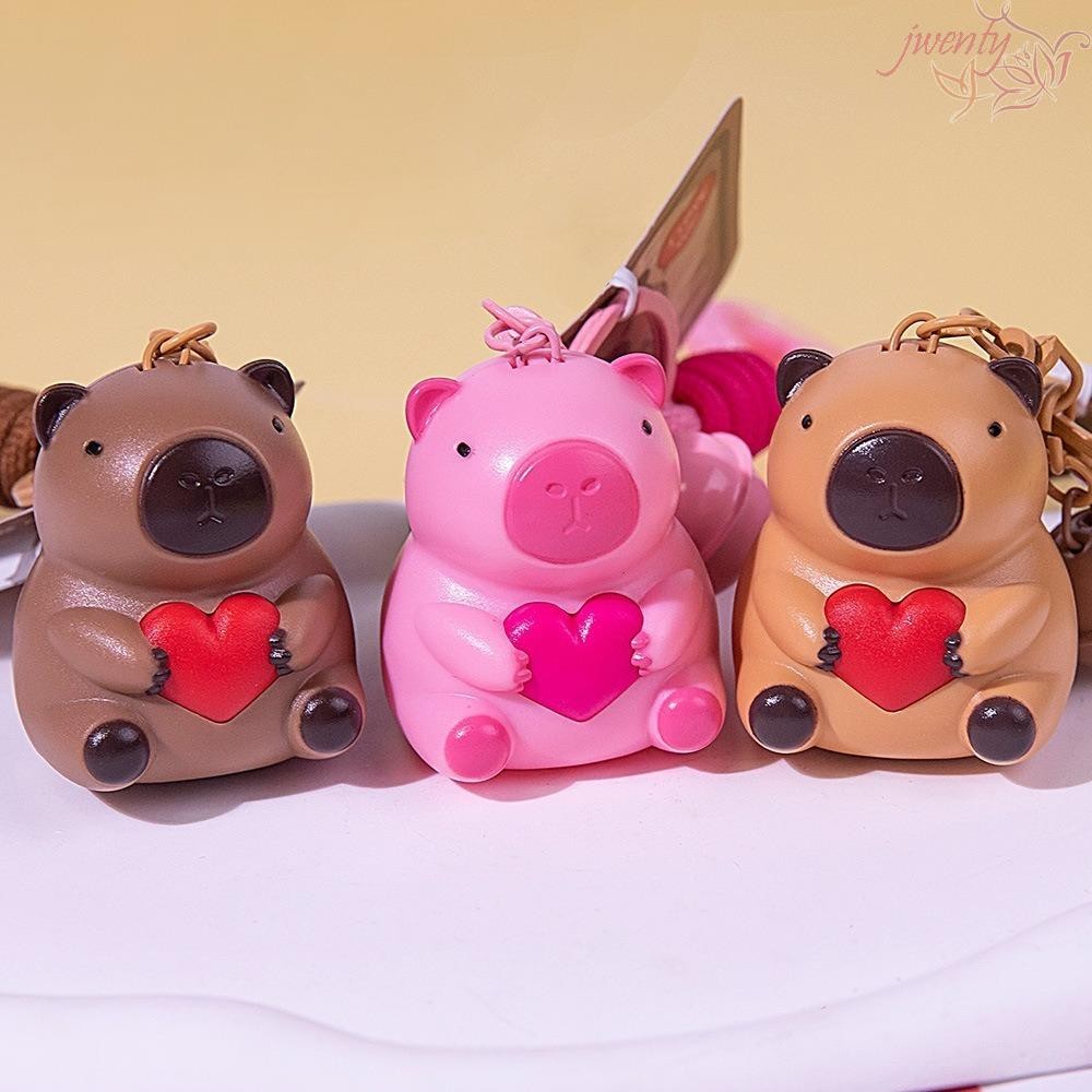 JWENTY Capybara Sound Keychain, I Love You Glowing Capybara Bag Pendant ...