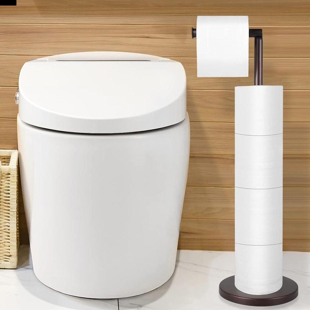 ANTIONE Toilet Paper Holder Stand, Free Standing Sturdy Base Tissue ...