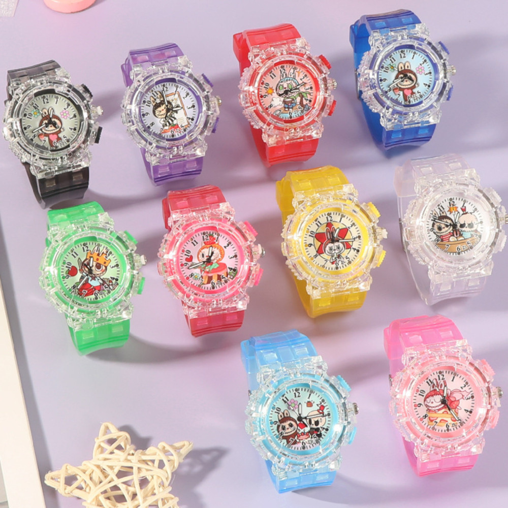 Cartoon Labubu Glowing Children's Electronic Watch Cute and Simple ...