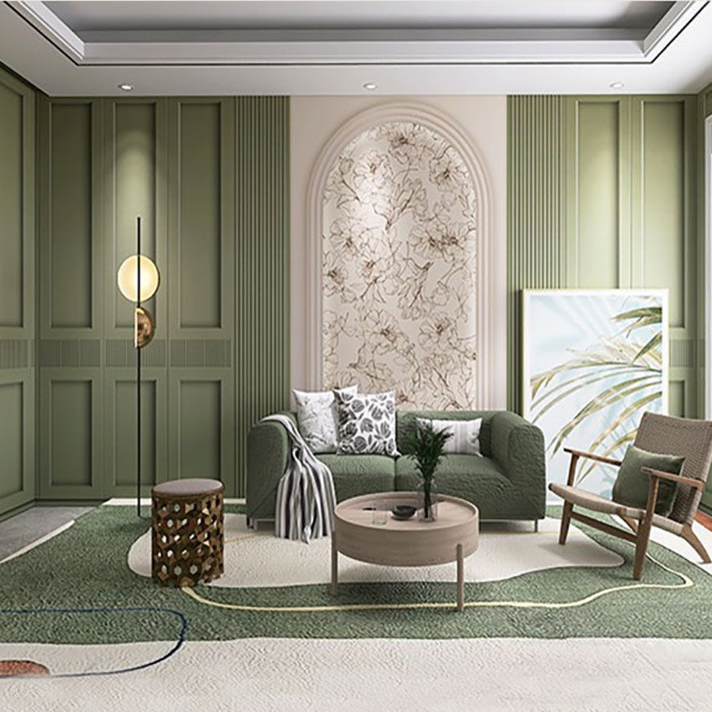 Custom wallpaper mural Retro French Gypsum Line Wallboard Wallpaper ...