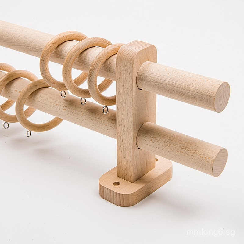 Solid Wood Roman Rod Modern Minimalist Nordic Homestay Wooden Pole ...