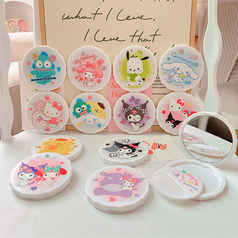 Japanese Kuromi Portable Portable Small Mirror with Comb Mirror Comb ...