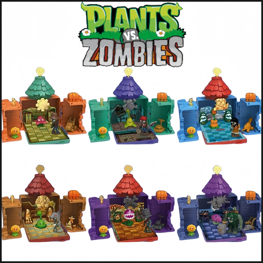 Plants vs Zombies Blind Box Toy Fortress Defense Battle Game Set ...