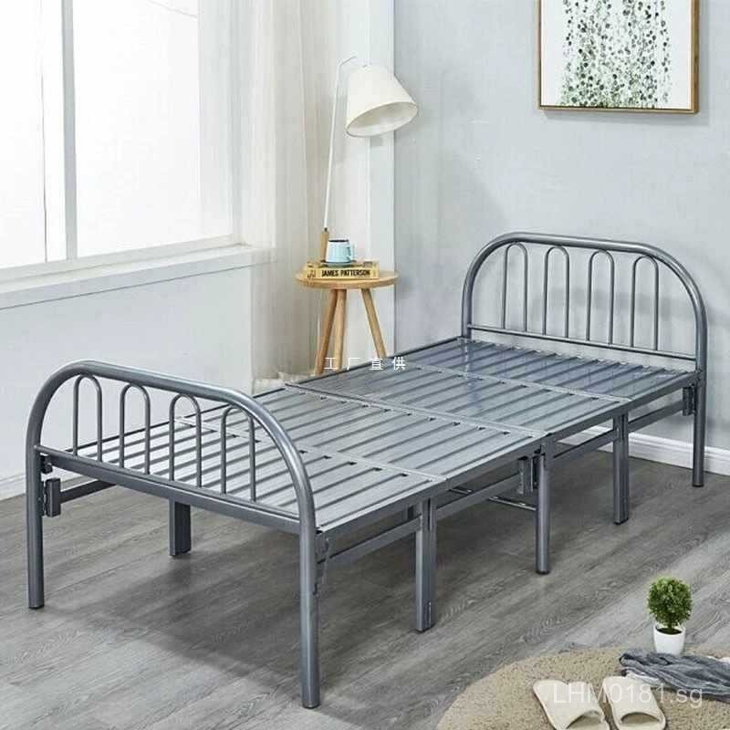 Small Single Bed Iron Bed Iron Art Bed Foldable Simple Bed Adult Nap ...