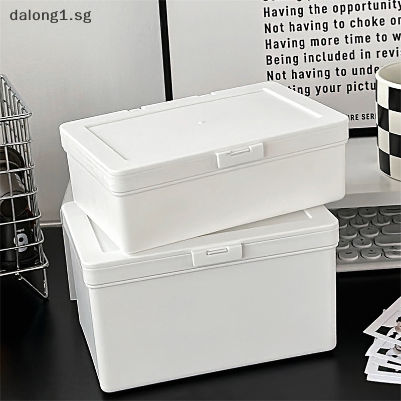 [dalong1] Cute Plastic Desktop Storage Box With Lid Rectangular Plastic ...