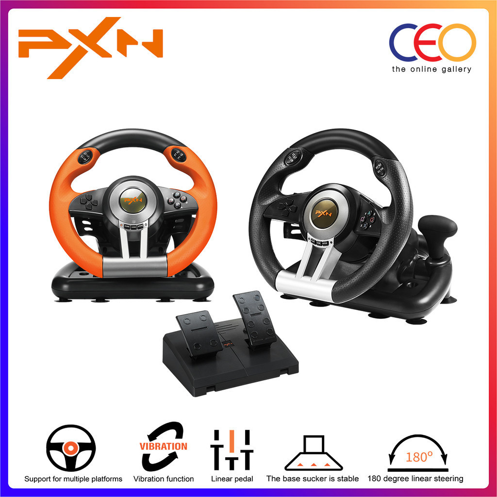 PXN V3 PRO Racing Steering Wheel With Foldable Pedal Vibration Gaming ...