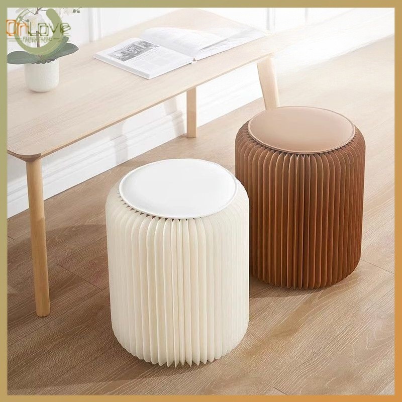 Foldable stool olding organ paper stool Kraft paper stool stool round ...